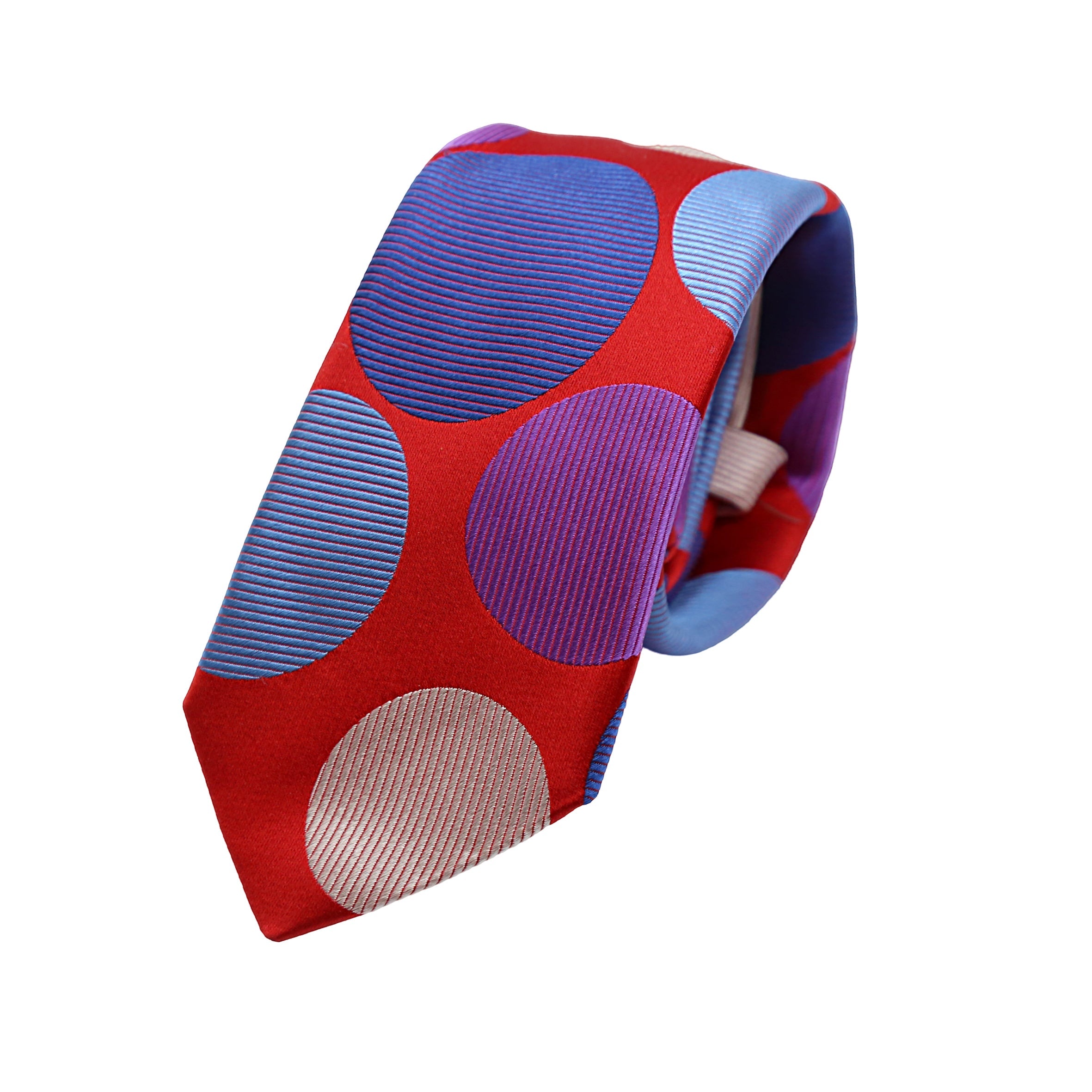 Red Mens Italian Pure Silk Satin Coloured Circles Neck Ties – The Tie Shop